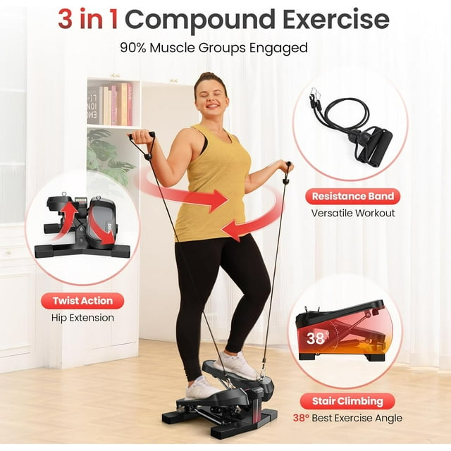 UPGO Stair Stepper for Exercises, Pro Twist Stepper Machine with Resis ...